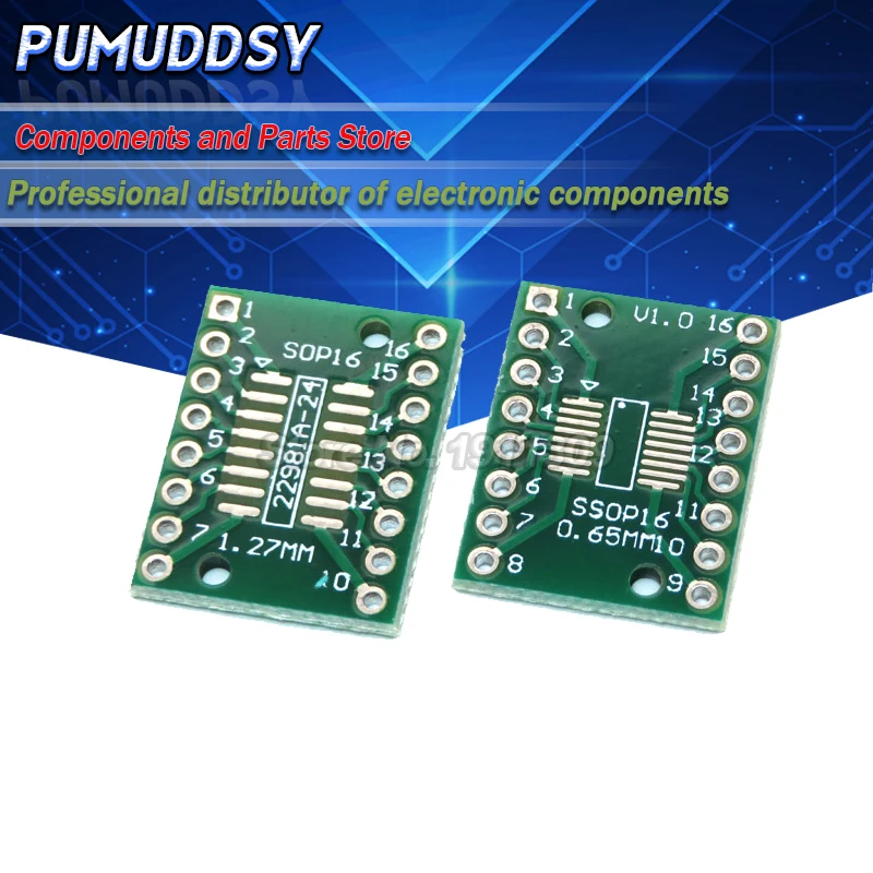 10PCS TSSOP16 SSOP16 SOP16 to DIP16 Transfer Board DIP Pin Board Pitch ...
