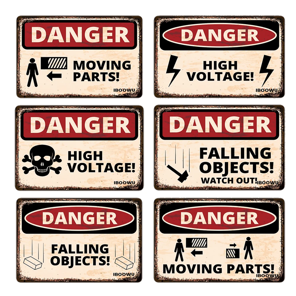IBOOWU-Danger-DUST-HAZARD-Vintage-Poster-Retro-Metal-Tin-Signs-Wall ...