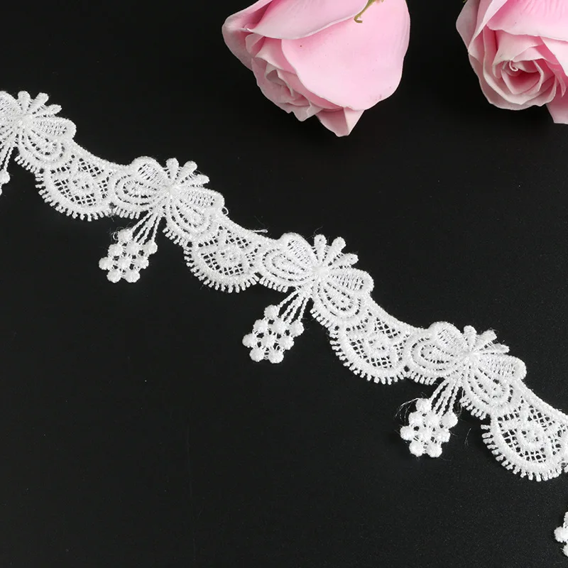 Embroidered White Lace Ribbon | Lace Lace Trims Accessories - 5yards ...
