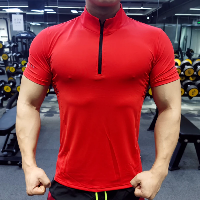 Short Sleeve Gym Fitness Male T Shirt - Men's Fitness Apparel, Men's ...