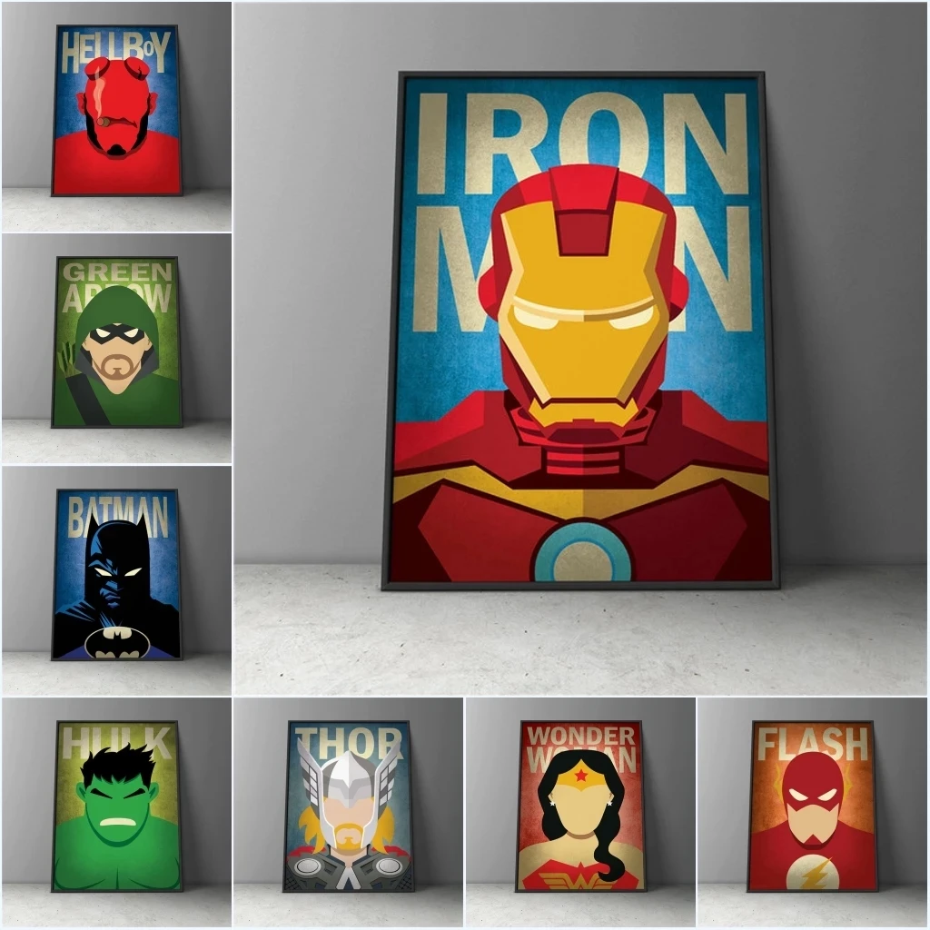 Avengers-Wall-Art-Minimal-Art-Marvel-Poster-Marvel-Champions-Superhero ...