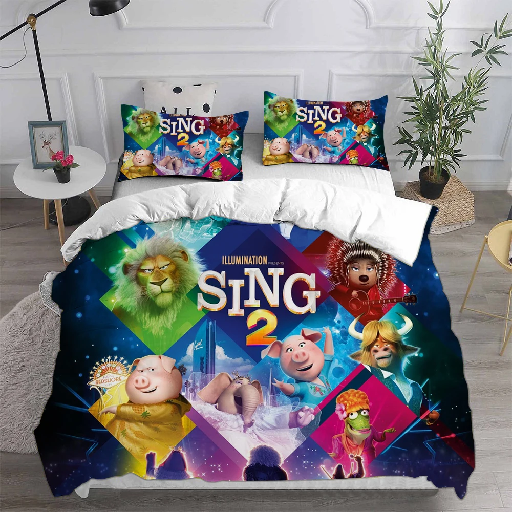 Movie Cartoon Sing Bedding Sets Europe/US/UK Size Quilt Bed Cover Duvet ...