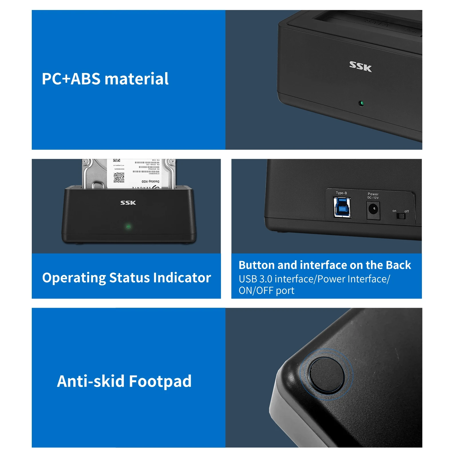 ph&co | PC Depot. SSK USB3.0 HARD DRIVE DOCKING STATION BLACK DK102