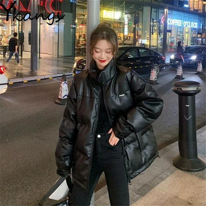 Black Collar Korean Jackets Style Stand