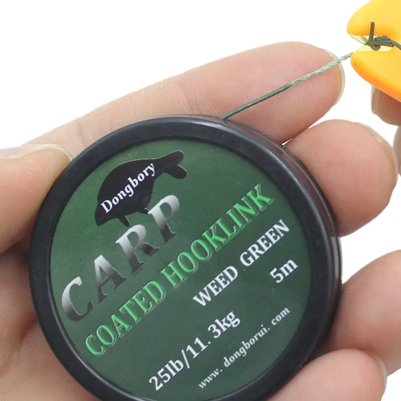 5m-Coated-Hooklink-Carp-Fishing-Line-8-Strand-Braid-Carp-Wire-Hook ...