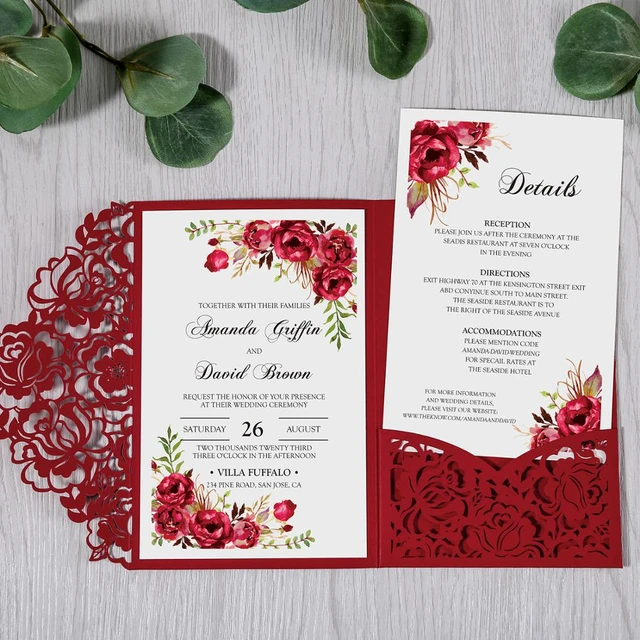 Red Wedding Invitations Templates