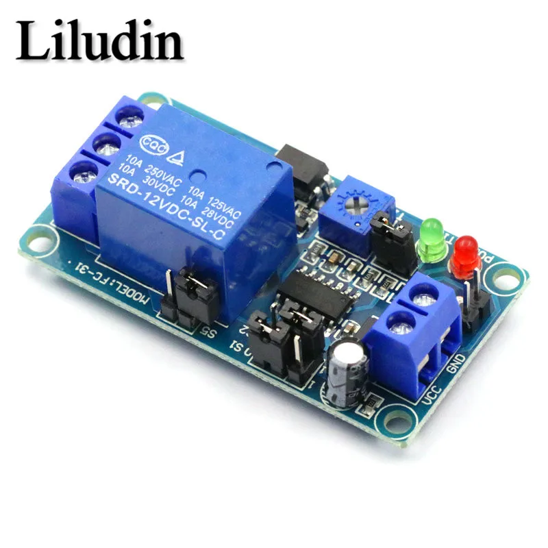 DC 12V Time Relay Module Normal Open Time Delay Relay Timing Timer Relay Control Switch ...