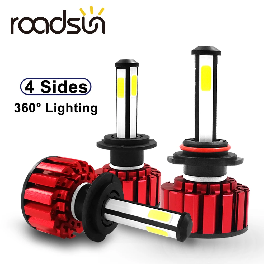 roadsun-4-Sides-Lamps-H4-H7-Led-Headlight-Bulbs-Led-H1-H8-H11-9005-HB3 ...