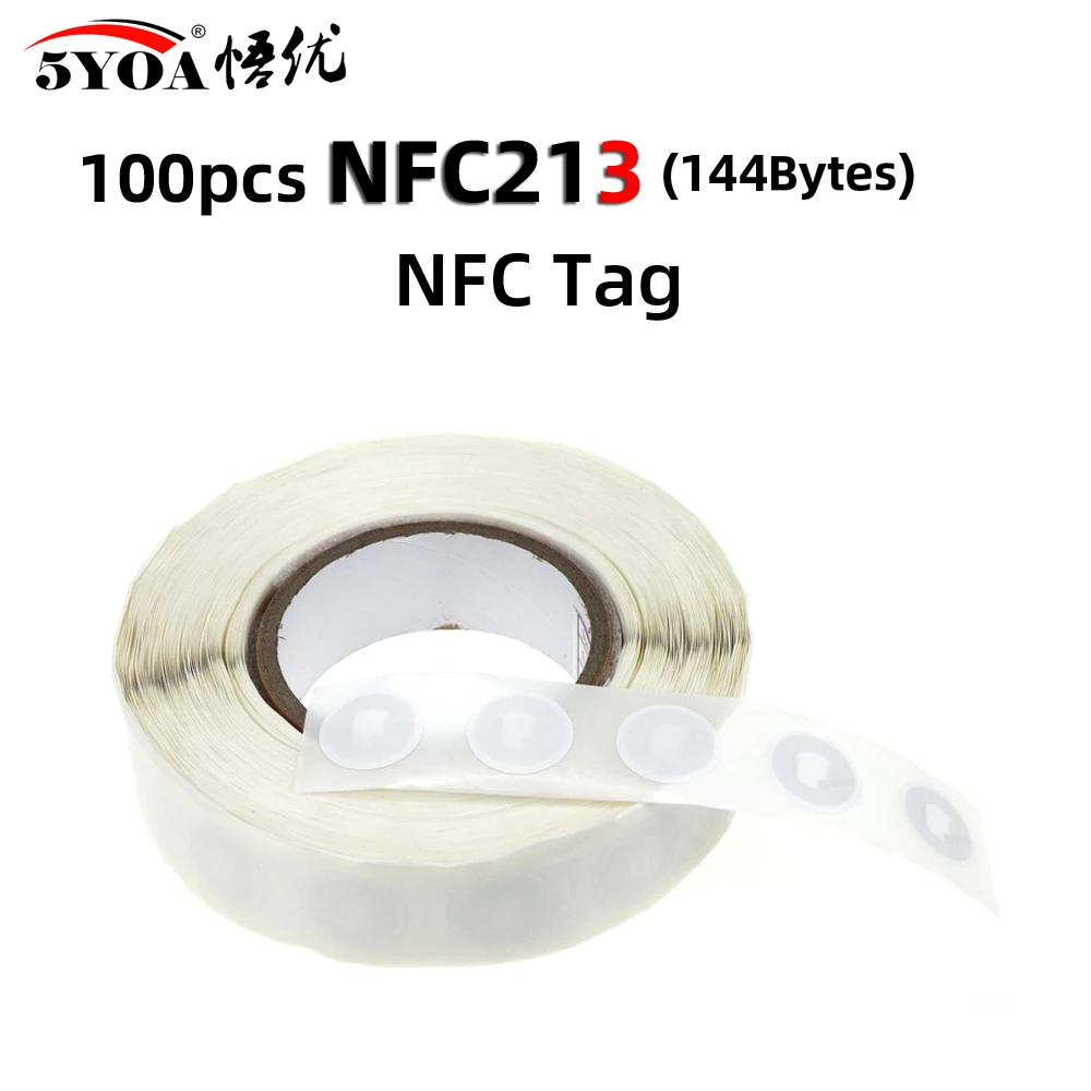 100pcs/lot Nfc Lable Tag Sticker 13.56mhz Iso14443a Ntag 213 Stickers ...