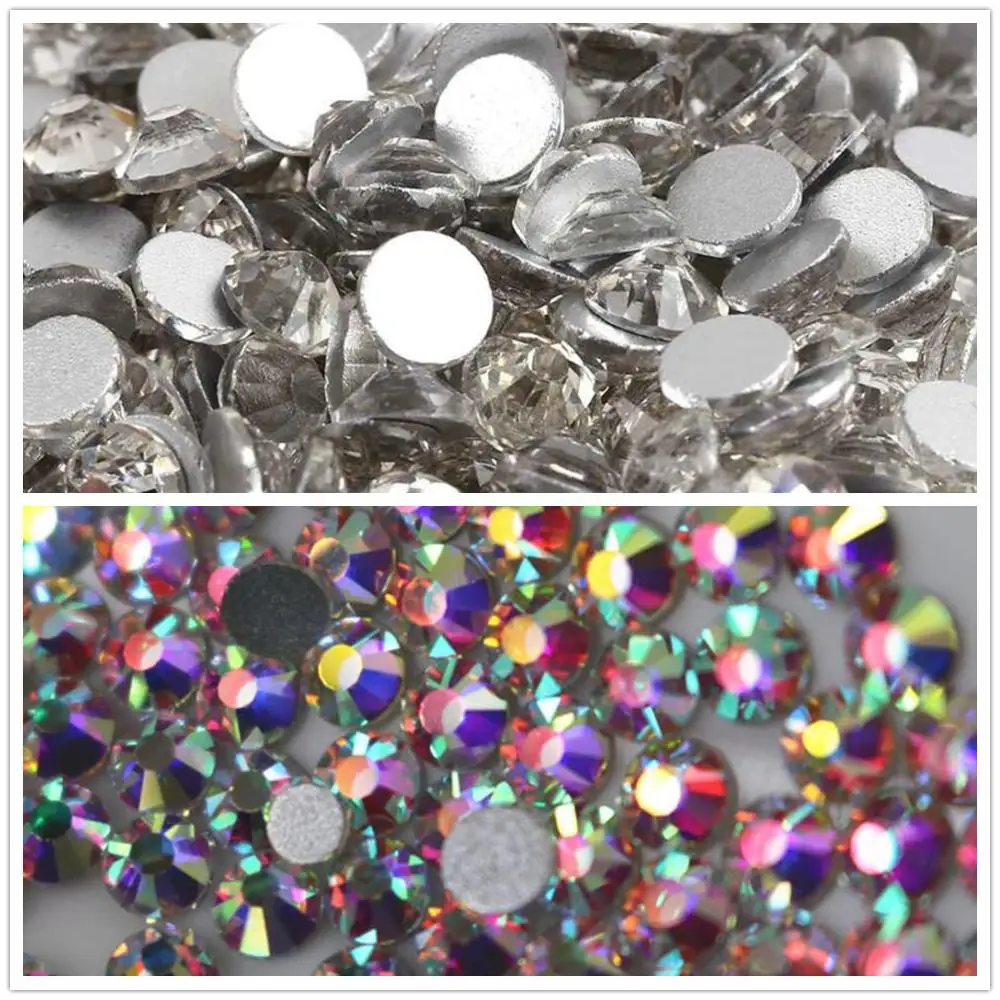 Top Glitter Crystal Ab Rhinestones Ss3-ss50 Non Hot Fix Flatback Strass ...