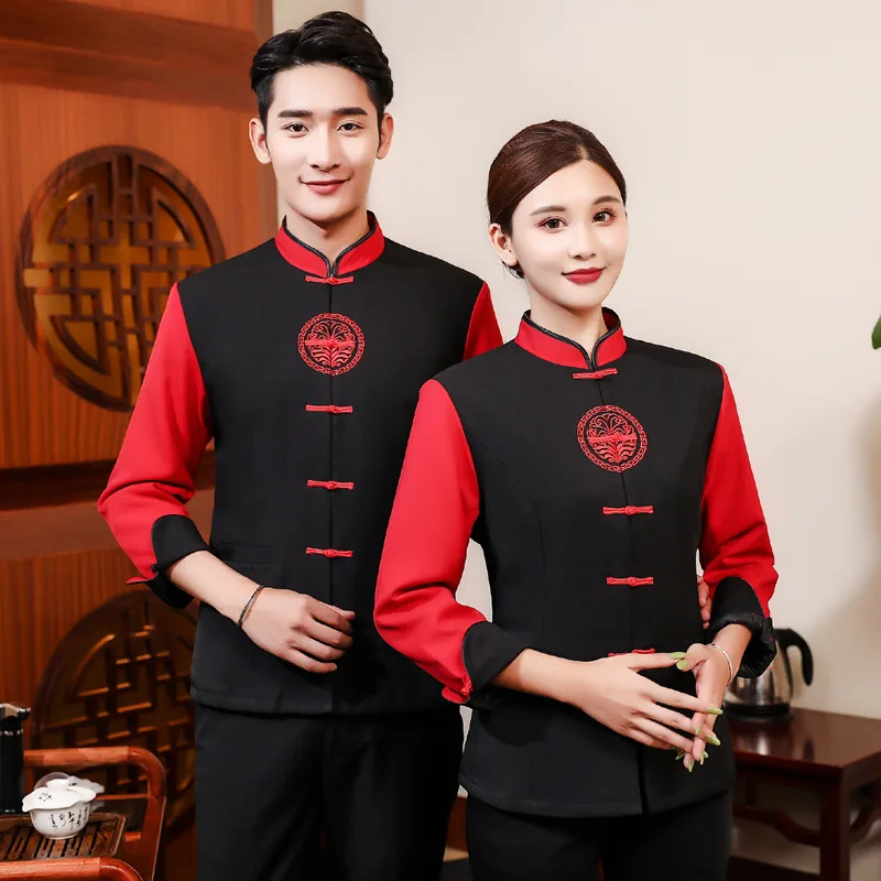Women-Chinese-Restaurant-Waiter-Uniform-Men-Teahouse-Waitress-Uniform ...