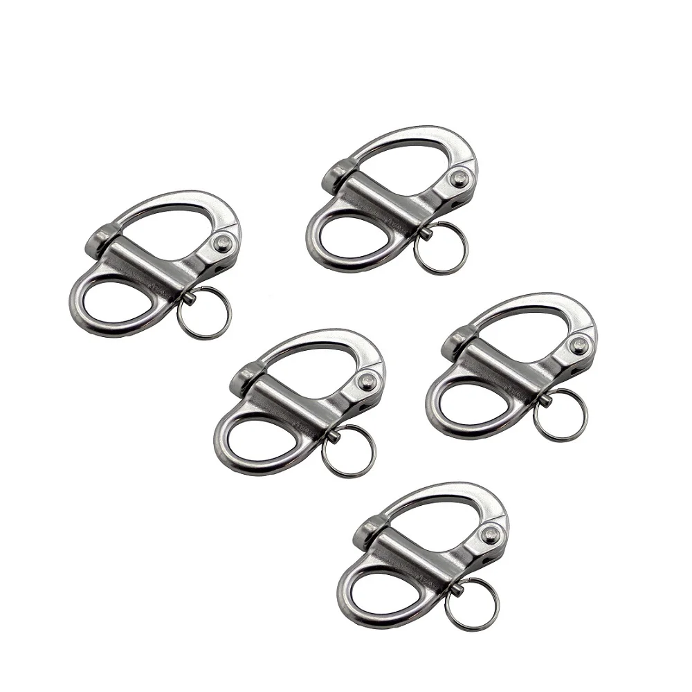 5PCS-Fixed-Bail-Snap-Shackle-With-Ring-316-Stainless-Steel-Quicke ...