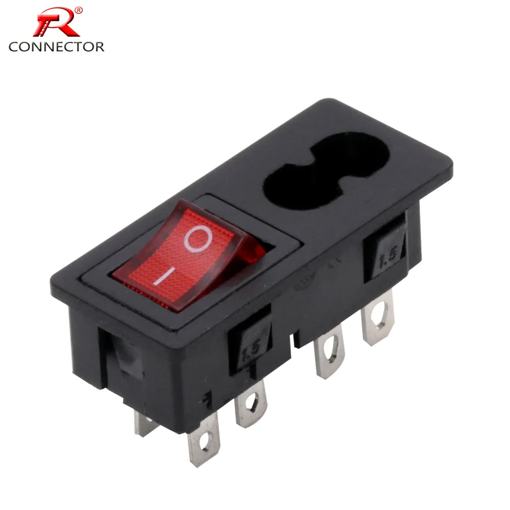 4pcs Power Rocker Switch & Socket Connector, Switch with 3 Pin or 4 Pin ...