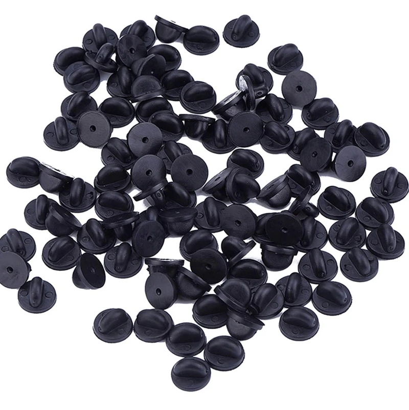 50pcs Colorful PVC Rubber Pin Backs Butterfly Clutch Backings Pin Cap ...