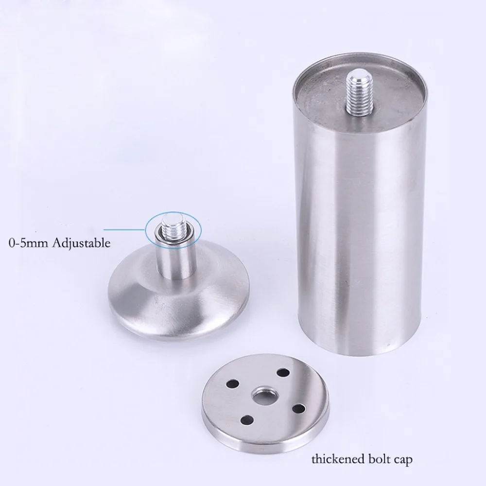 PIED DE MEUBLE,4pcs 8cm--Pied de meuble réglable en acier inoxydable, 6 ...