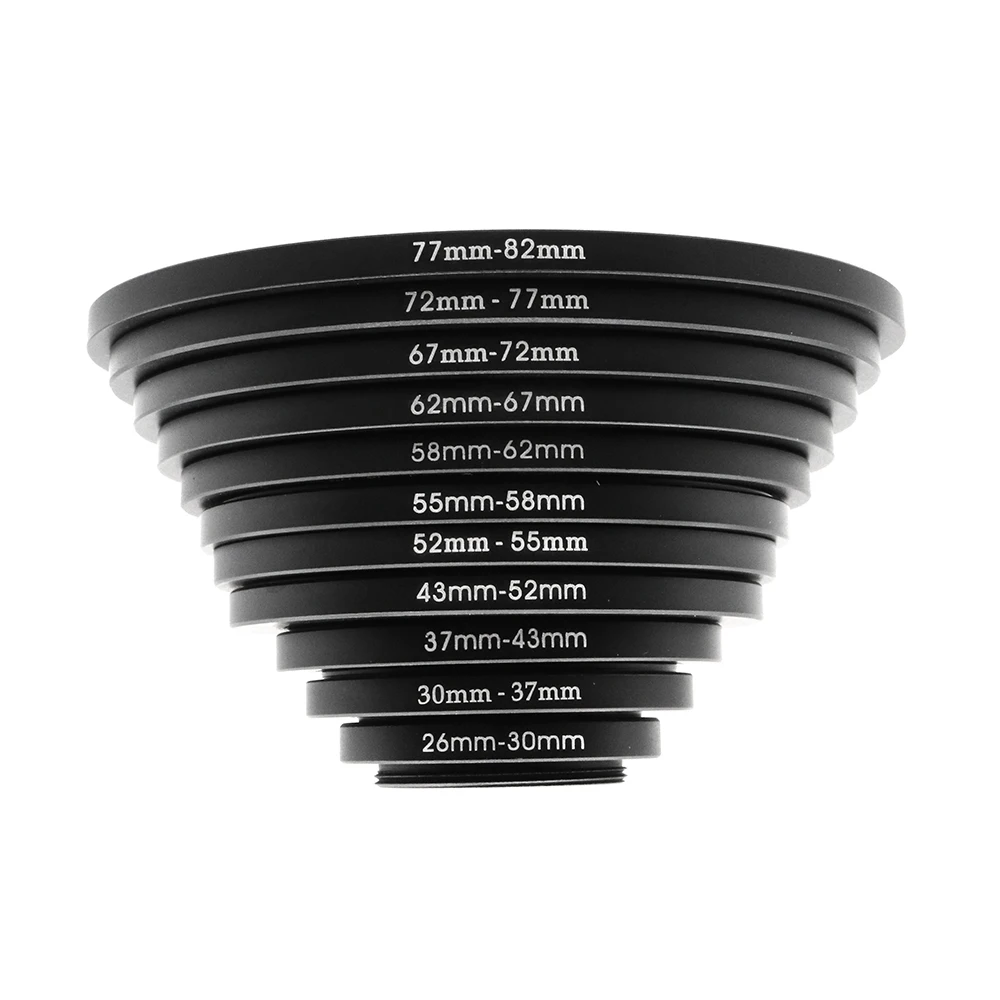 11-pieces-Metal-lens-Filter-Adapter-Ring-Set-Step-Up-Ring-Set-with ...