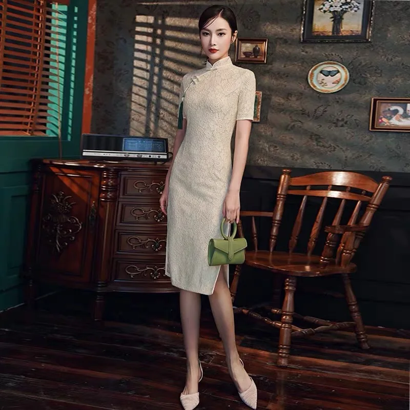 Cheongsam-de-encaje-modificado-Popular-para-verano-nuevo-vestido-Sexy ...