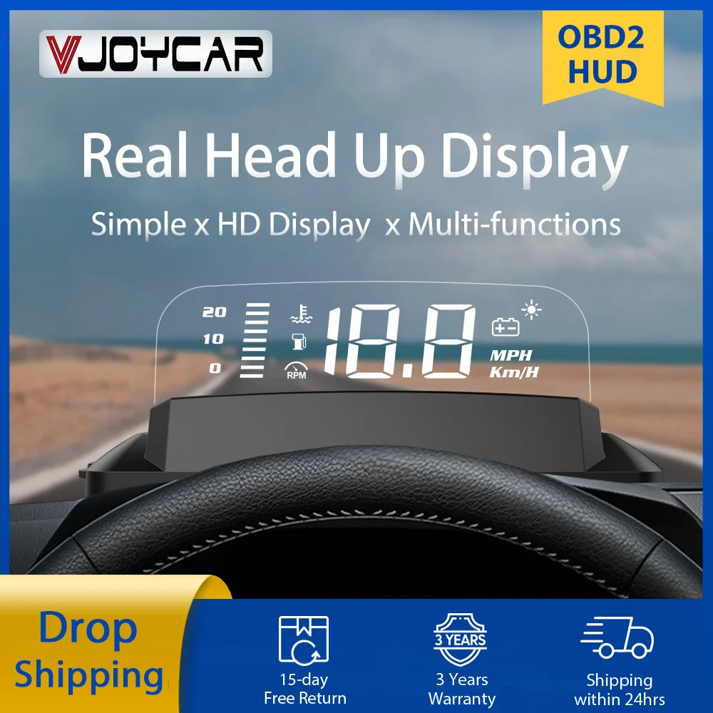 Vjoycar 2021 Unique HUD Mirror R4 Head Up Display OBD2 Speed Projector ...