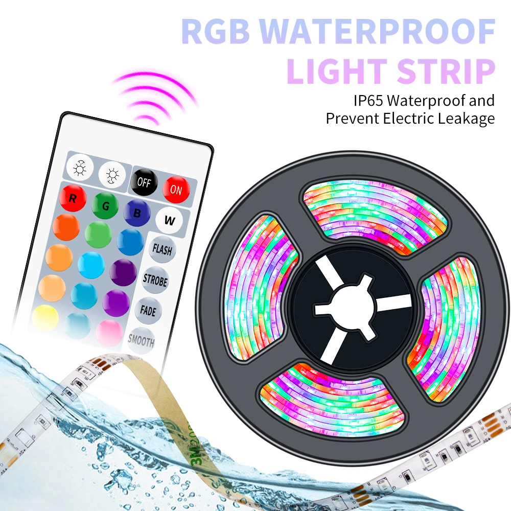 Fita de led smd 2835, tira flexível de led rgb, 5v, lâmpada usb 0.5, 1 ...