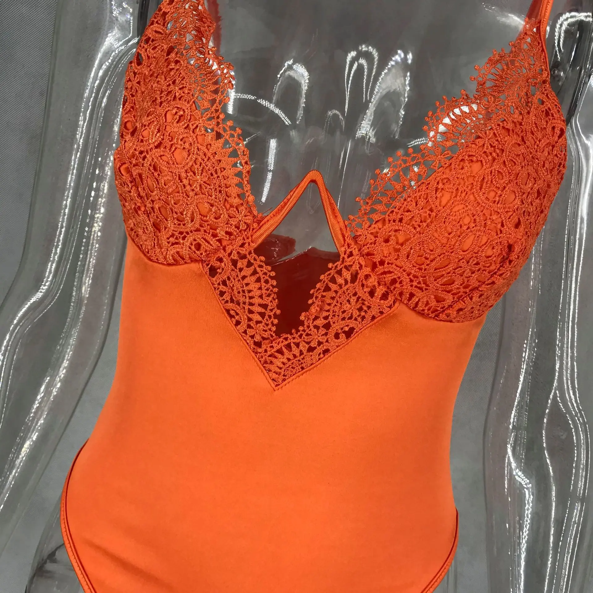 Vefinear New Summer Sexy Black Lace Women Bodysuits Sleeveless Hammock ...