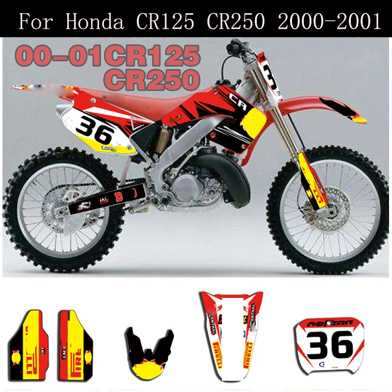 502 HONDA CR 125-250 2000 2001 DECALS STICKERS GRAPHICS KIT Parts ...