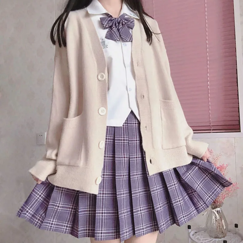 Pull en tricot Style collège Jk, veste Cardigan pour femme, pull ample ...