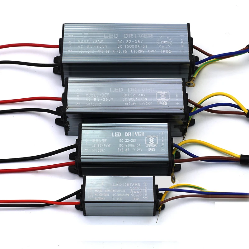 LED Driver 10W 20W 30W AC85V 265V para DC22 42V IP65 50W Adaptador ...