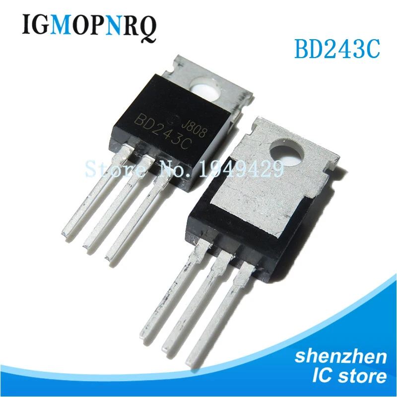 10pcs Bd241c Bd243c Bd244c To-220 Bd241 Bd243 Bd244 To220 Pnp Medium ...