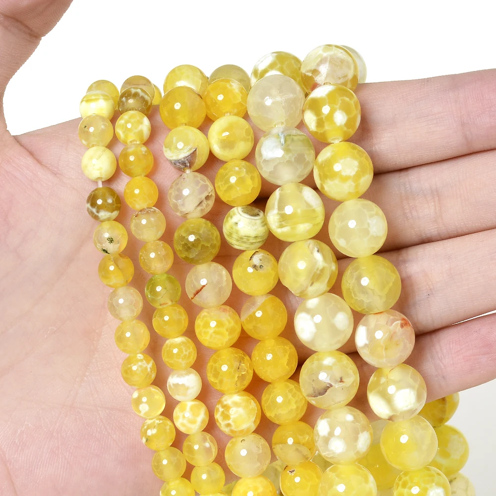 Yellow-Agates-Onyx-Beads-Natural-Round-Stone-Bead-for-Jewelry-Making ...
