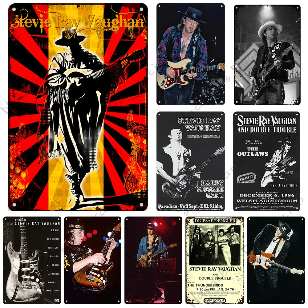 SRV-Poster-Stevie-Ray-Vaughan-Metal-Sign-Blues-Metal-Plaque-Decorative ...