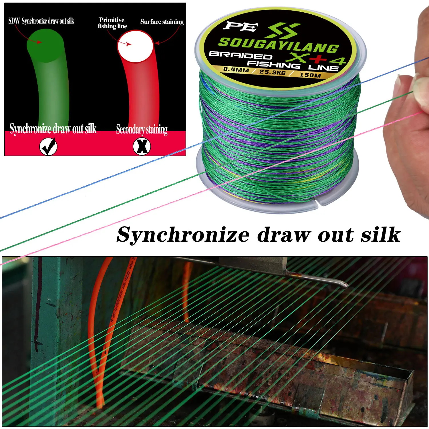 550M Multicolore-0.4MM 55.8LB--Mini Fil De Pêche Tressé 4 + X, Ligne ...