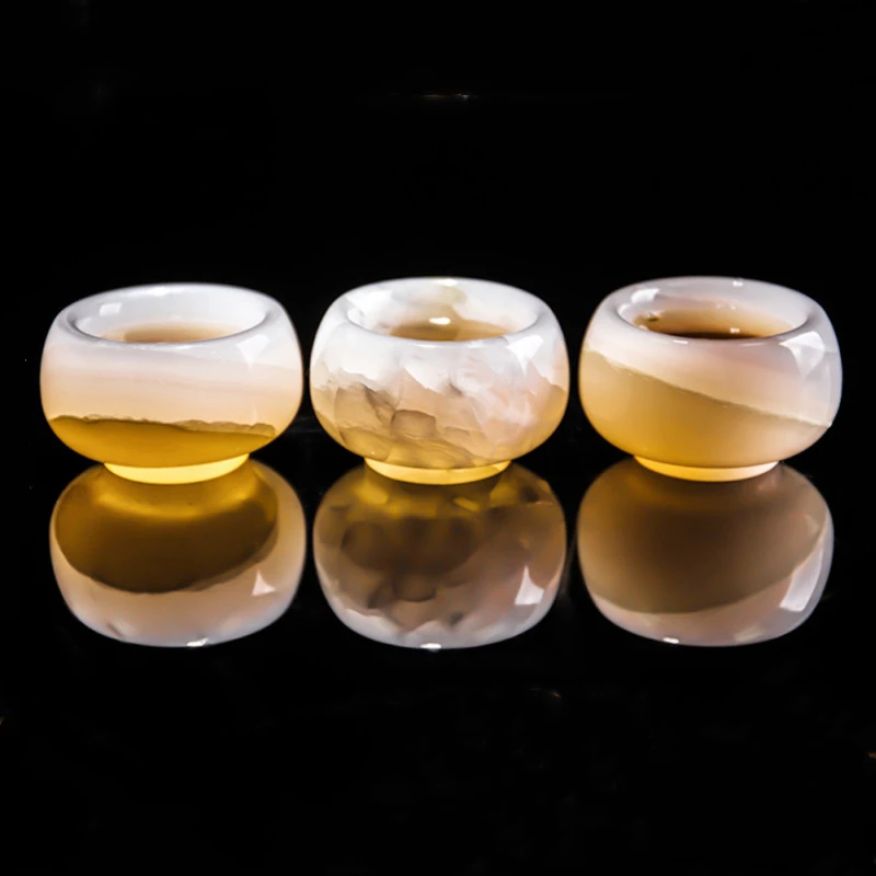 Natural Raw Ore Jade Stone Teacup High Grade White Jade Porcelain Cup ...