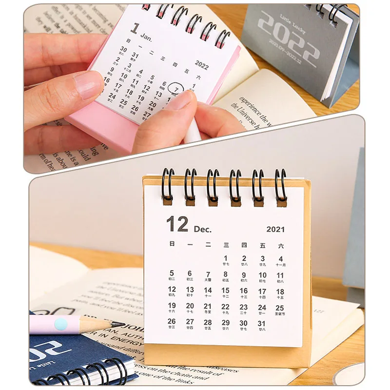 New Hot Mini Calendar Book 2022 Desktop Decoration Plan Desk Calendar ...