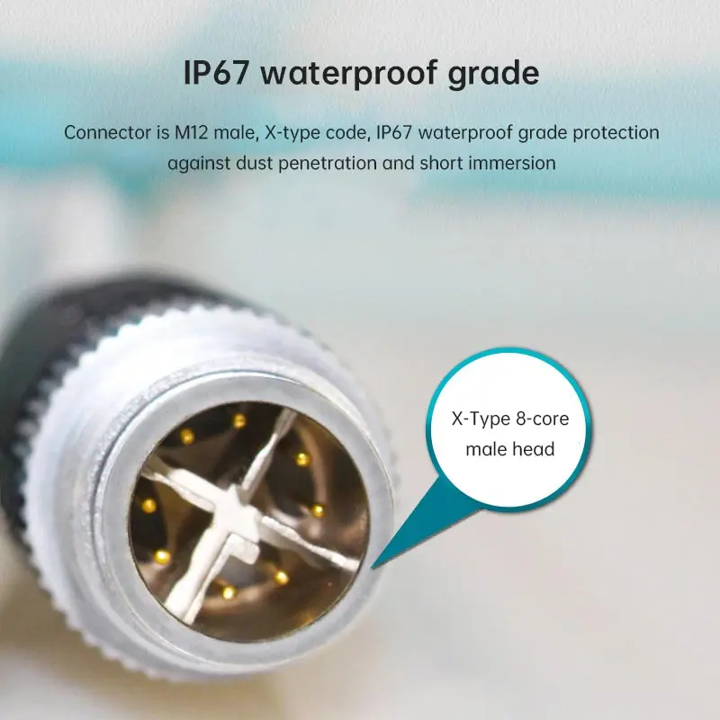 M12 Csatlakozó Az Rj45 Aviation Plough Hím 8 Tűs X-Kódolású Ipari ...