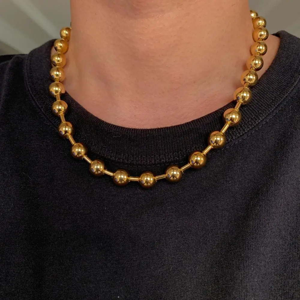 Custom-Size-7-40inch-8mm-10mm-12mm-Cool-Gold-Color-316L-Stainless-Steel ...