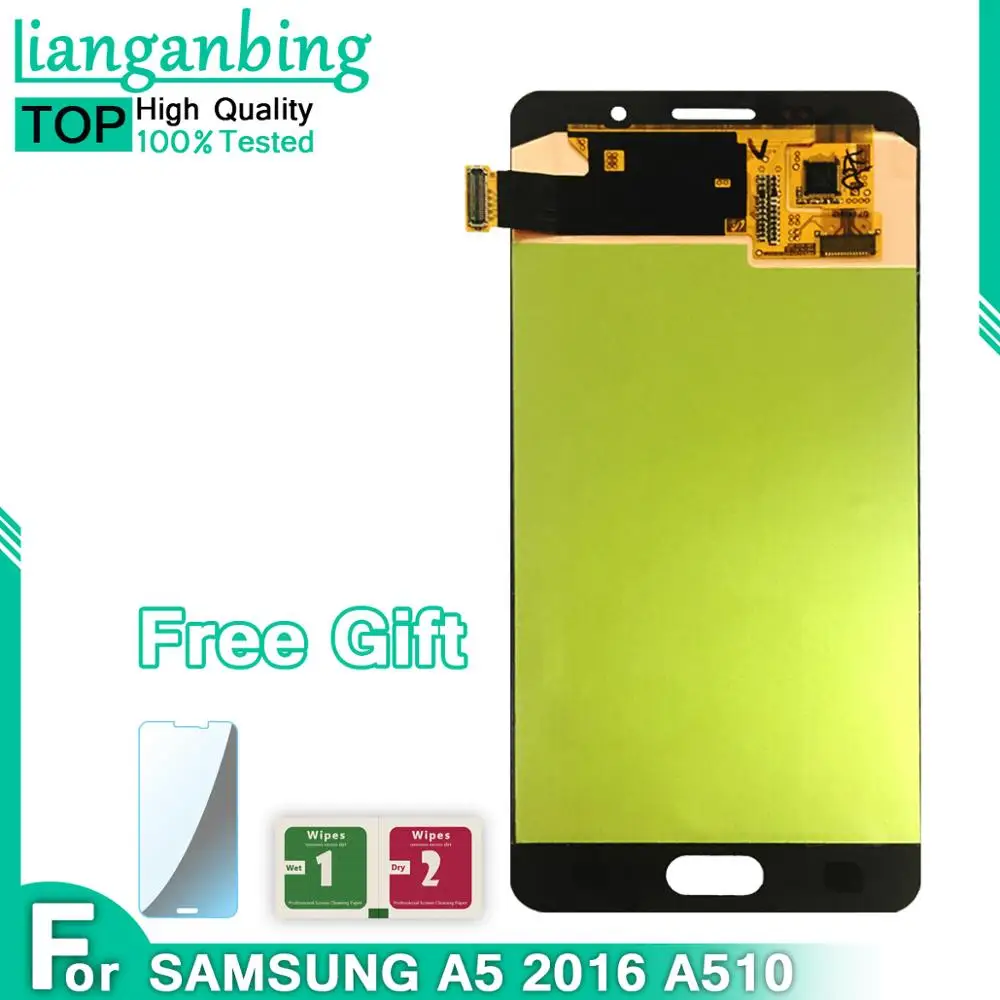 AMOLED 5,2 ''дисплей для SAMSUNG GALAXY A5 lcd A510 A510F A510M lcd дисплей сенсорный экран ...