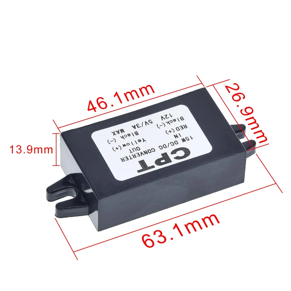 ShengYang Micro USB 12V to 5V 3A 15W DC-DC Car Power Converter Module ...