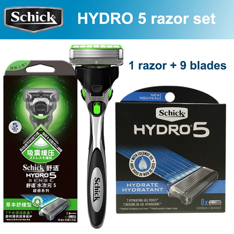New-Original-Schick-Hydro-5-Razor-Set-9-Blades-1-Razor-Best-Men-Safety ...