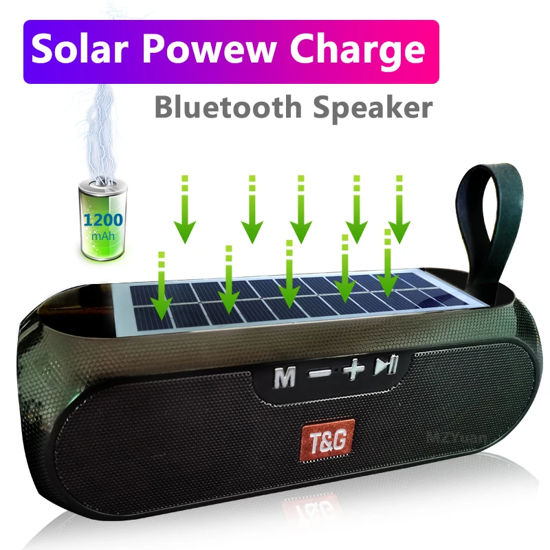 Solar Charging Bluetooth Speaker Portable Column Wireless Boombox Music ...