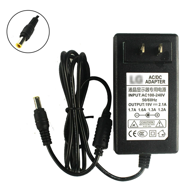 New 19V 1.3A 4.4*6.5mm Adapter For LG Monitor LED LCD Replacement Power ...