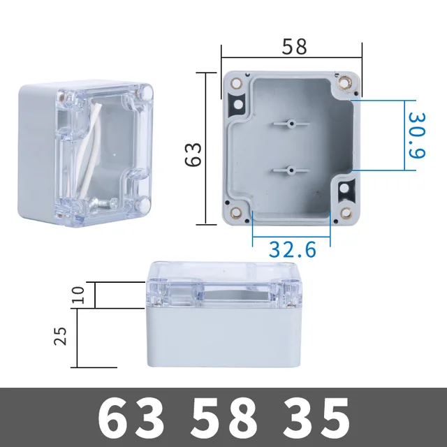 ABS Transparent Wire Junction Box Waterproof Electronic Waterproof ...