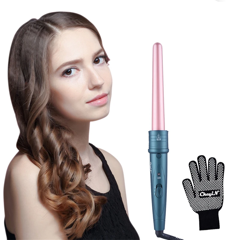 Fer à friser électrique professionnel, en céramique, Tourmaline, cône de fleur de poire, rouleau ...