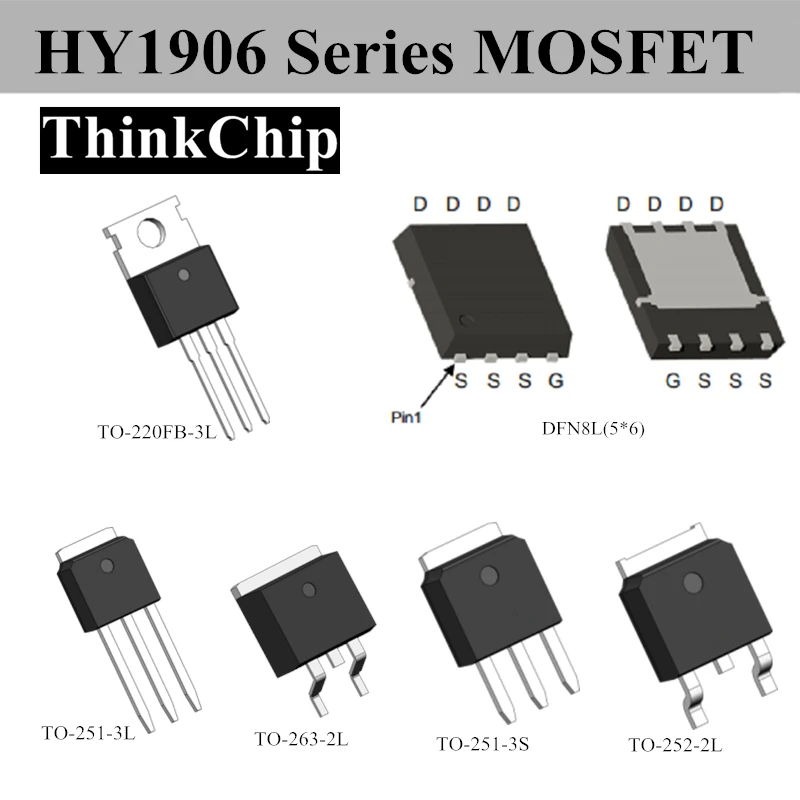HY1906ชุดเดียว N Channel MOSFET (HY1906B TO263 HY1906D TO252 HY1906P ...