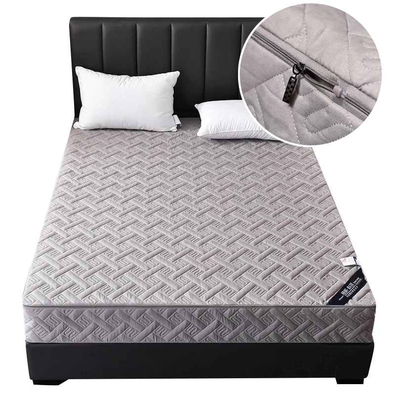 Luxury-Quilted-Mattress-Cover-with-Zipper-Queen-Twin-Bed-Fitted-Sheet ...