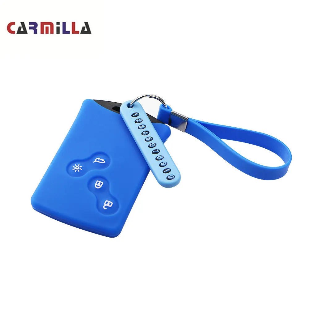4-Button-Car-Key-Silicone-Cover-Phone-Number-Key-Chain-Fit-for-Renault ...