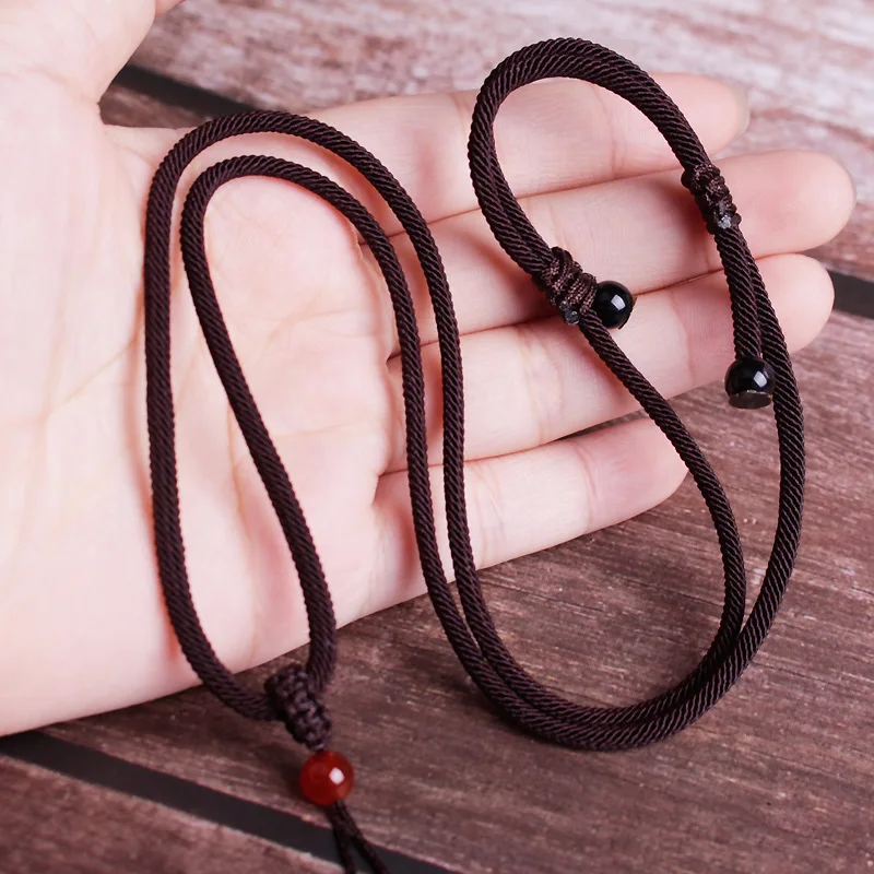 10pcs-Simple-red-and-black-pendant-rope-hand-woven-necklace-for-men-and ...