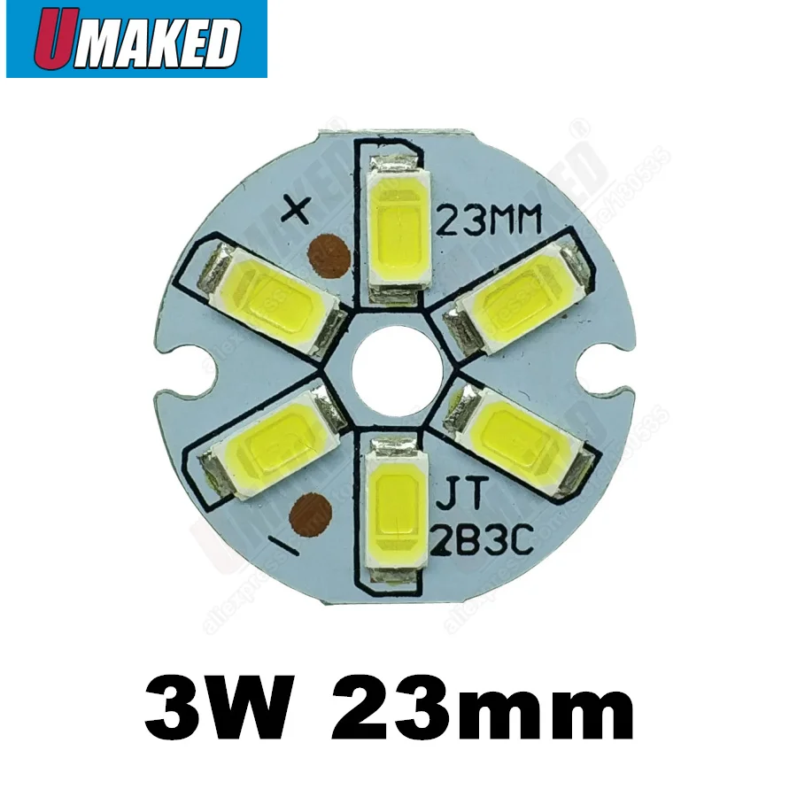 3W 23mm LED PCB with smd5730 chips installed, aluminum plate base for ...