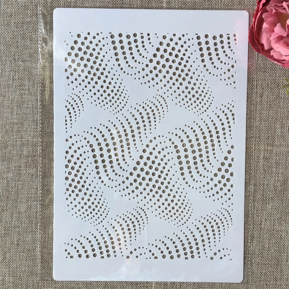 A4-29cm-3D-Wavy-Dot-Texture-DIY-Layering-Stencils-Wall-Painting ...