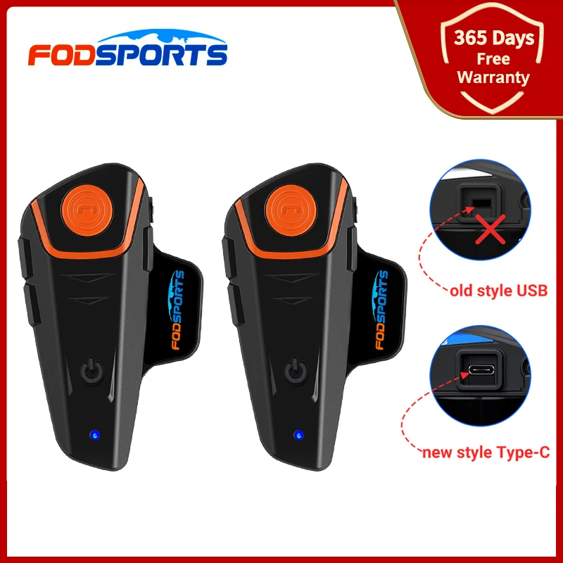Fodsports BT S2 Intercom Motorcycle Helmet Bluetooth Headset Handsfree ...
