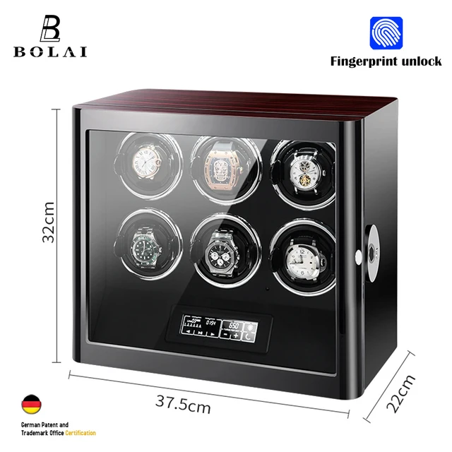 Fingerprint Unlock Watch Winder Luxury Brand Automatic Watch Box with ...